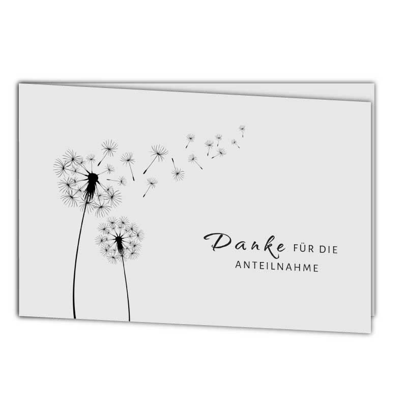 Dankeskarte Trauer Pusteblume Klappkarte – Persönlich gestalten ...